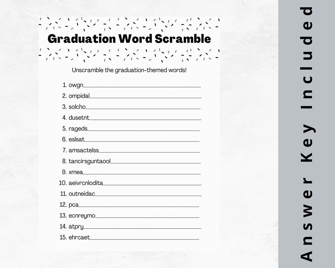 Graduation Party Activities • Graduation Bingo Game • Graduation Game ...