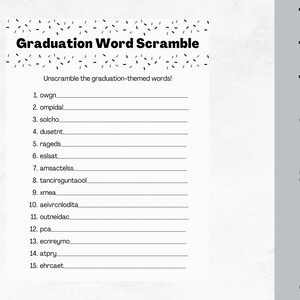 Graduation Party Activities • Graduation Bingo Game • Graduation Game ...