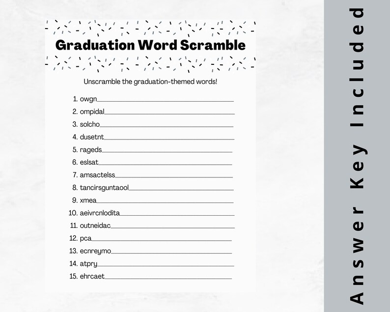 Graduation Party Activities • Graduation Bingo Game • Graduation Game ...