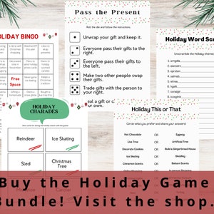 Holiday Bingo Game • Christmas Game for Family, Friends, or Coworkers ...