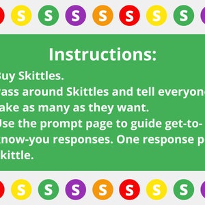 Skittles Icebreaker Game • Get-to-know-you Activity (digital Download ...