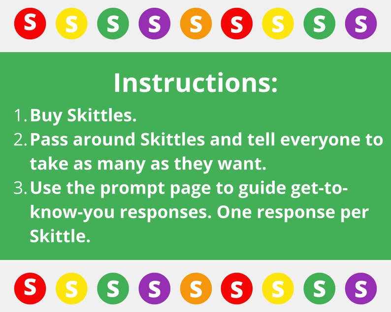 Skittles Icebreaker Game • Get-to-know You Game for Groups • Immediate ...