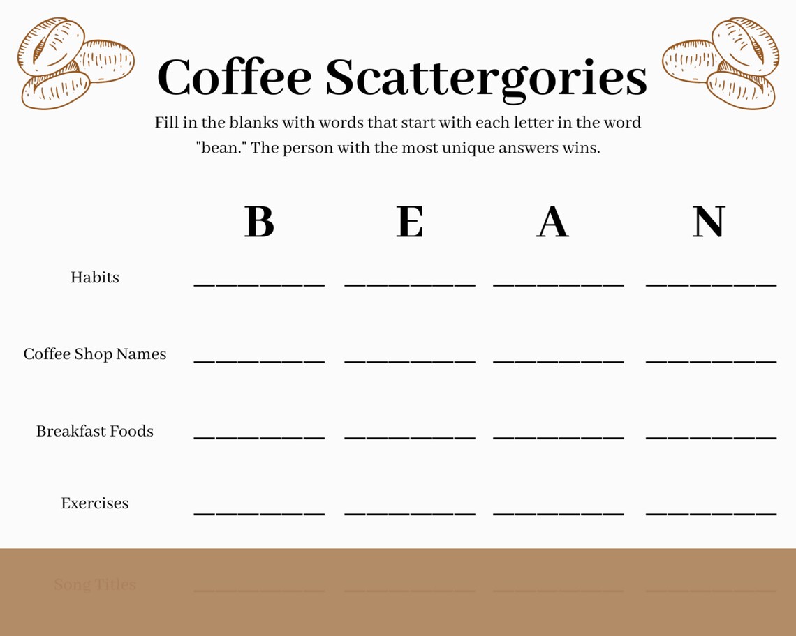 Conversation Themed Games • Coffee Party Games • Work Game • Coffee ...