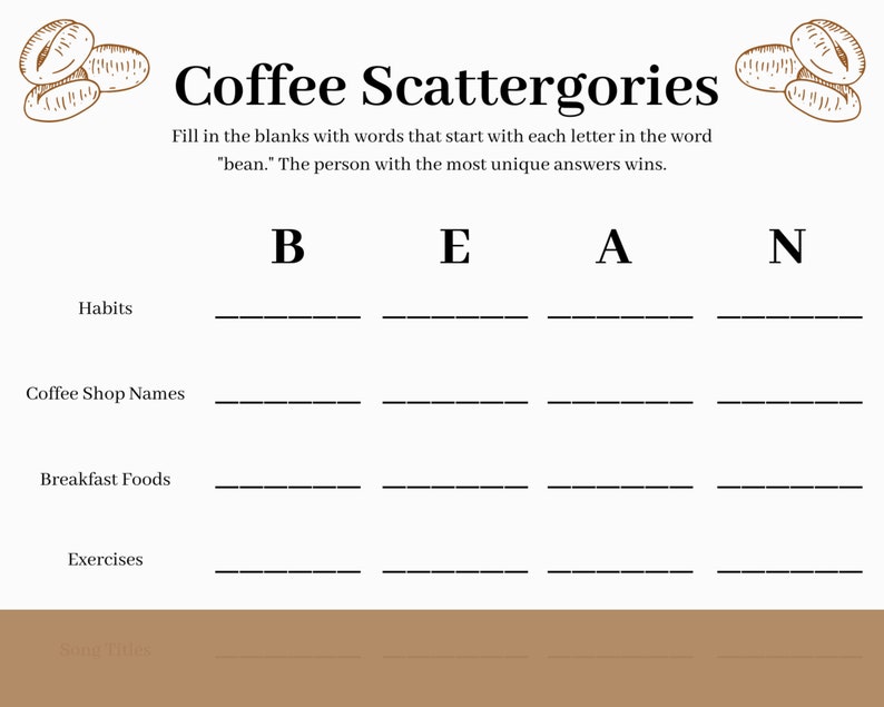 Conversation Themed Games • Coffee Party Games • Work Game • Coffee ...