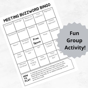 Employee Meeting Buzzword Bingo • Workplace Game • Employee Work Game ...