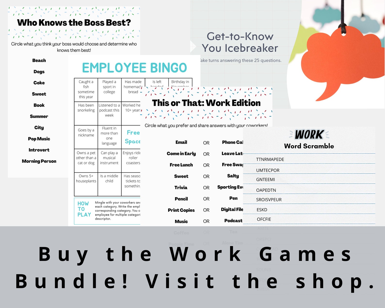 Work/office Word Scramble, Team Bonding Game, Digital Download, Virtual ...
