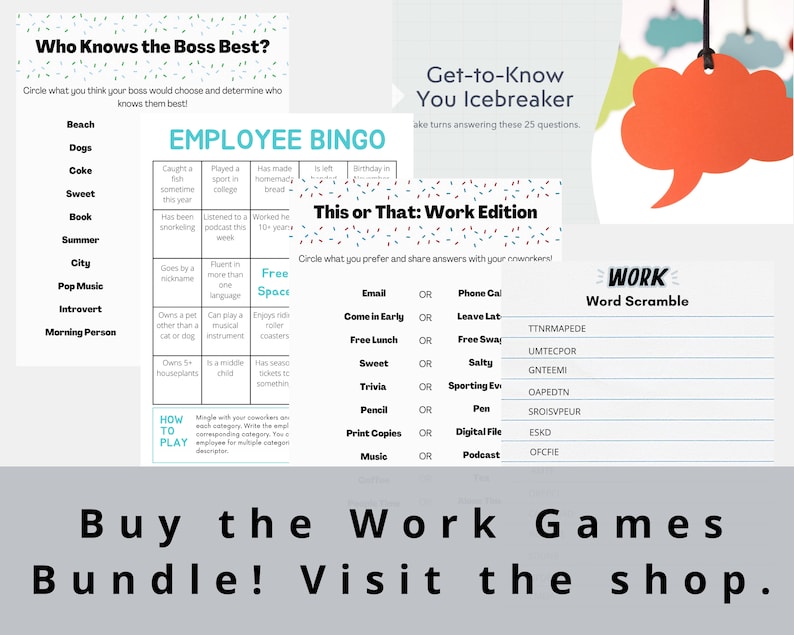 Work/office Word Scramble, Team Bonding Game, Digital Download, Virtual ...