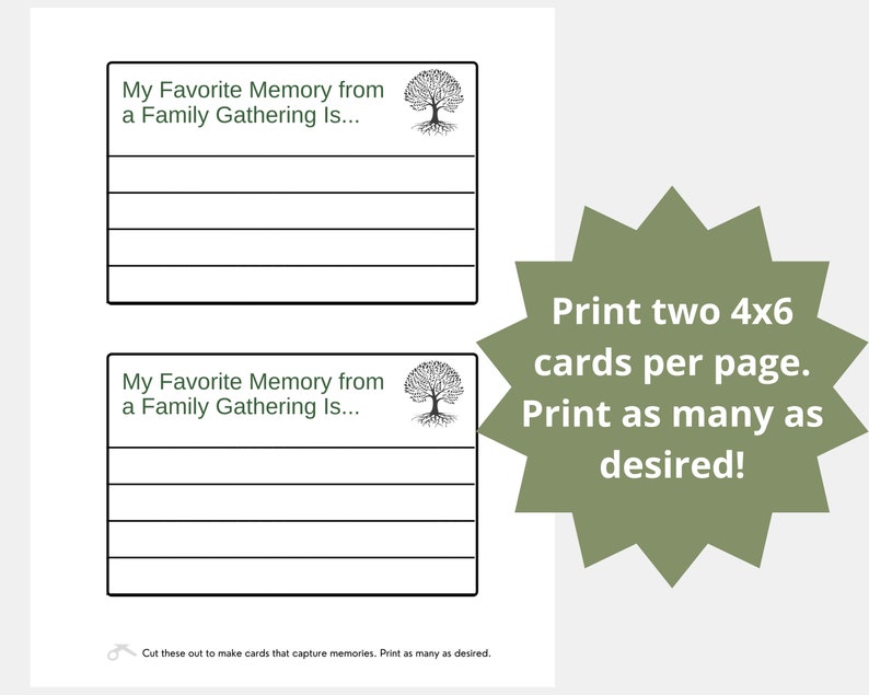 Family Reunion Memory Sharing Activity • Family Reunion Activity ...