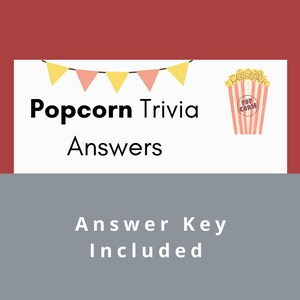 Popcorn Trivia Game • Popcorn Party Game • Popular Food Trivia • Movie ...