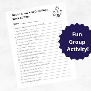 Get to Know You Questions • Workplace Get-to-know You Game • Employee ...