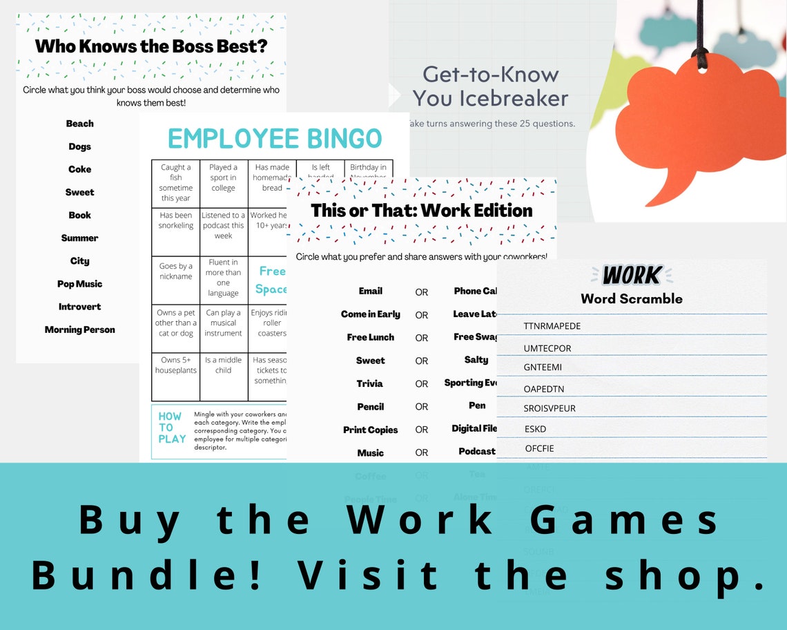 Employee Bingo • Workplace Get-to-know You Game • Employee Work Game ...