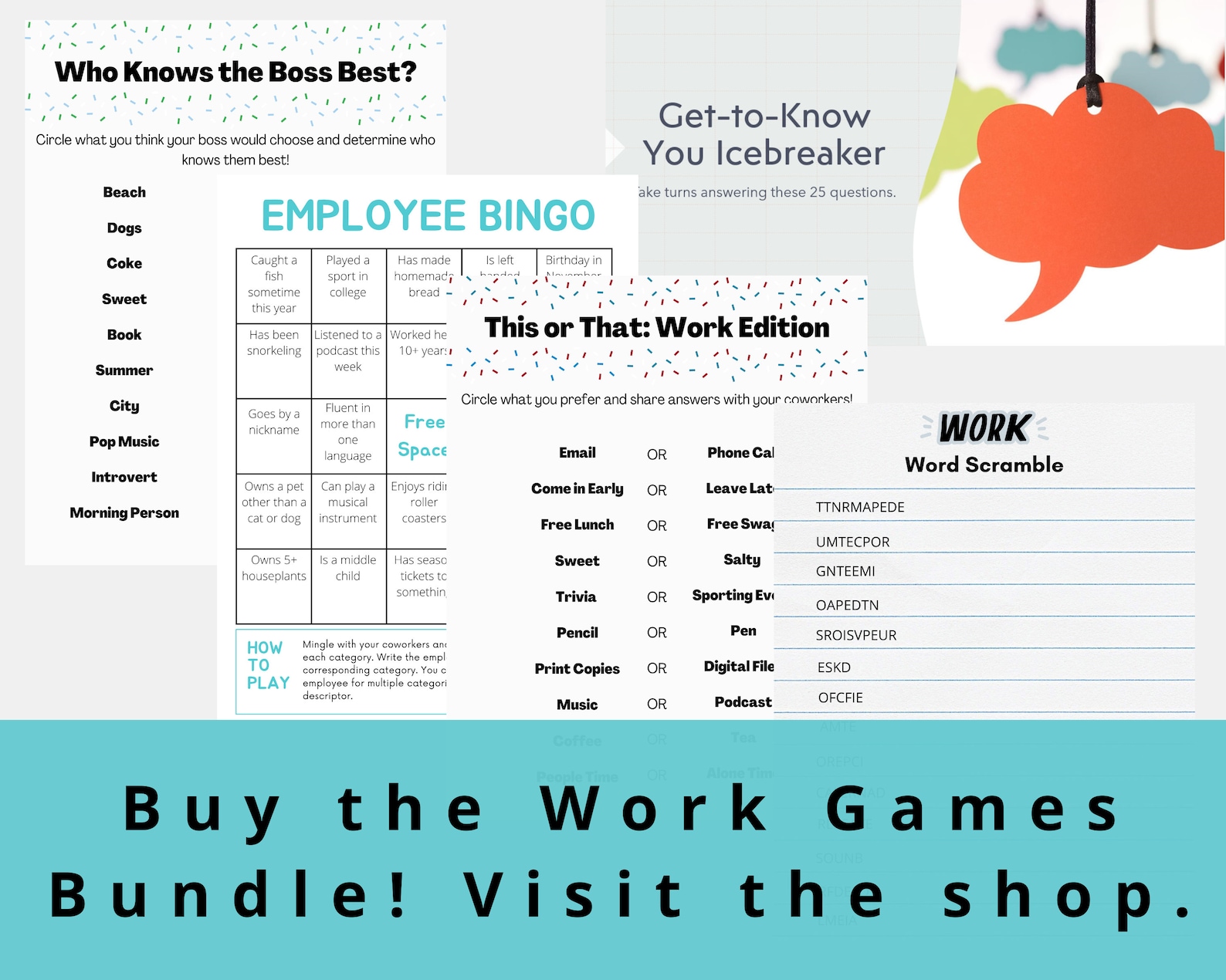 Employee Bingo • Workplace Get-to-know You Game • Employee Work Game ...