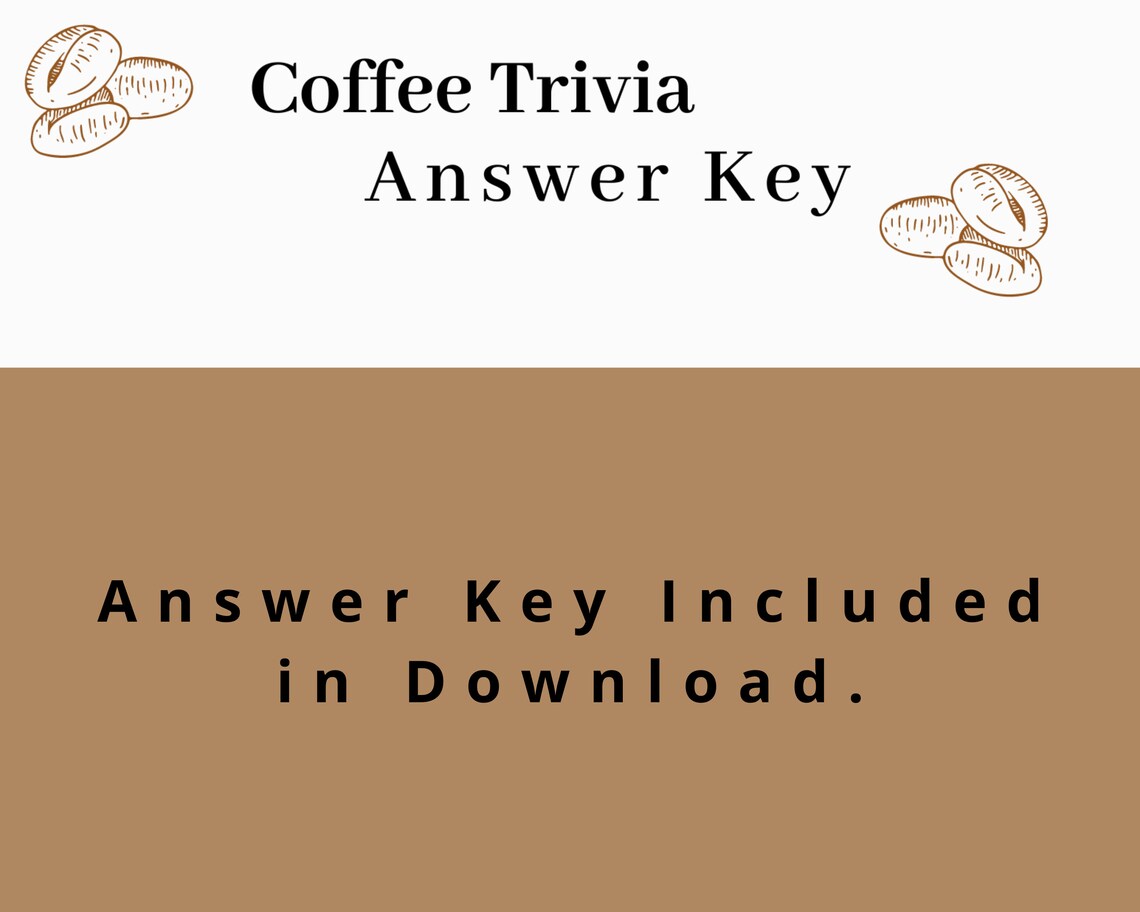 Coffee Trivia • Coffee Themed Party Games • Work Game • Coffee Shop ...