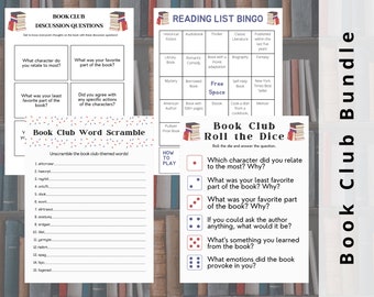 15 Book Discussion Questions • Book Club Party Game • Book Games • Book ...