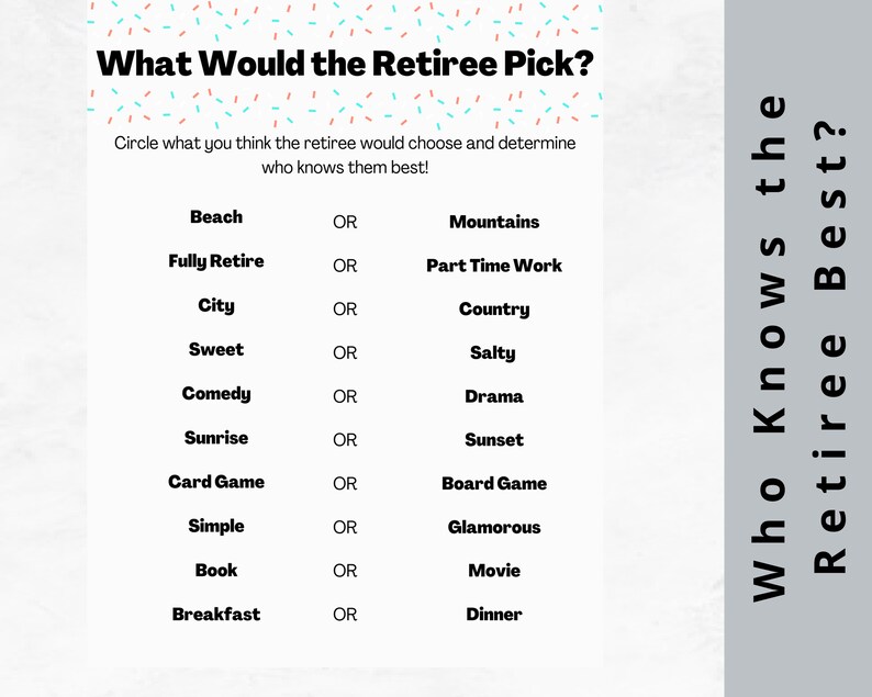 Retirement Party Printable Activities • Retirement Celebration Games ...