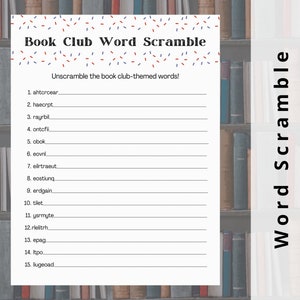 Book Club Activity Bundle • Book Club Party Games • Book Games • Book ...