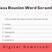Class Reunion Word Scramble, Class Reunion Icebreaker, Mingle Game ...