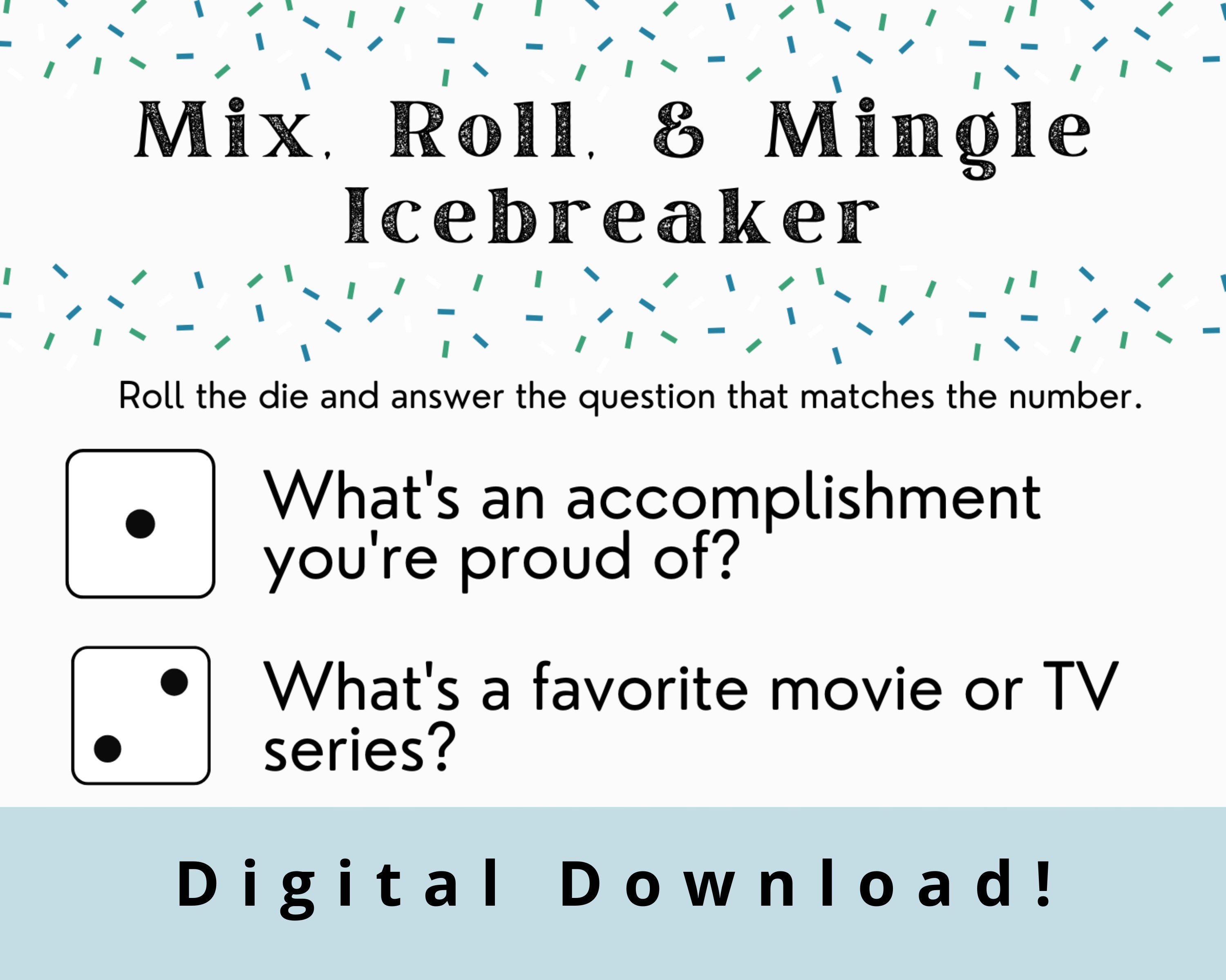 Icebreaker Dice Game • Simple, Easy Activity for Group Bonding • Get to ...