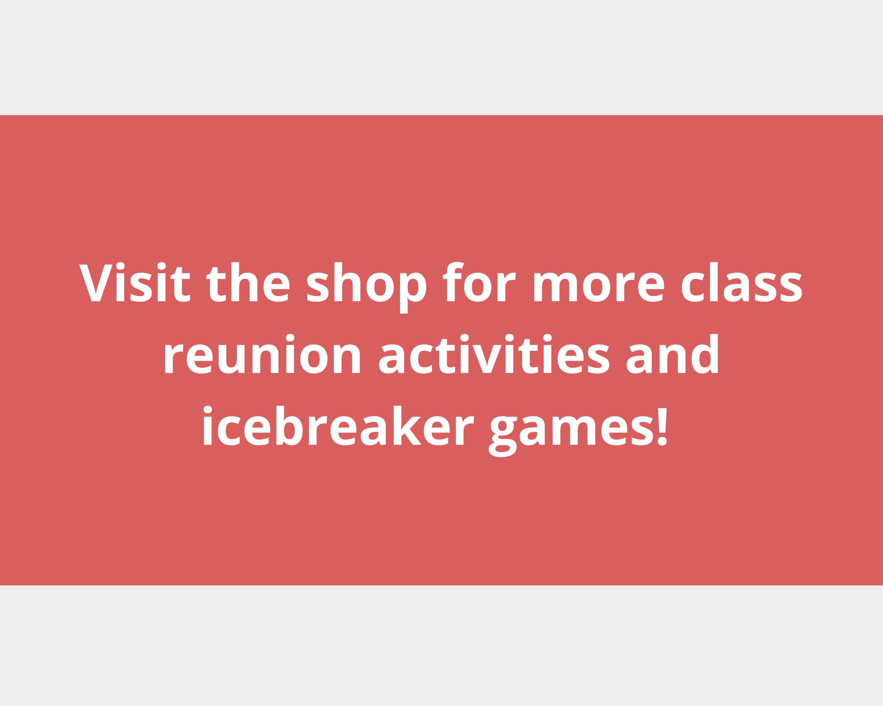 Class Reunion Conversation Starters • 50 Get-to-know-you Cards ...