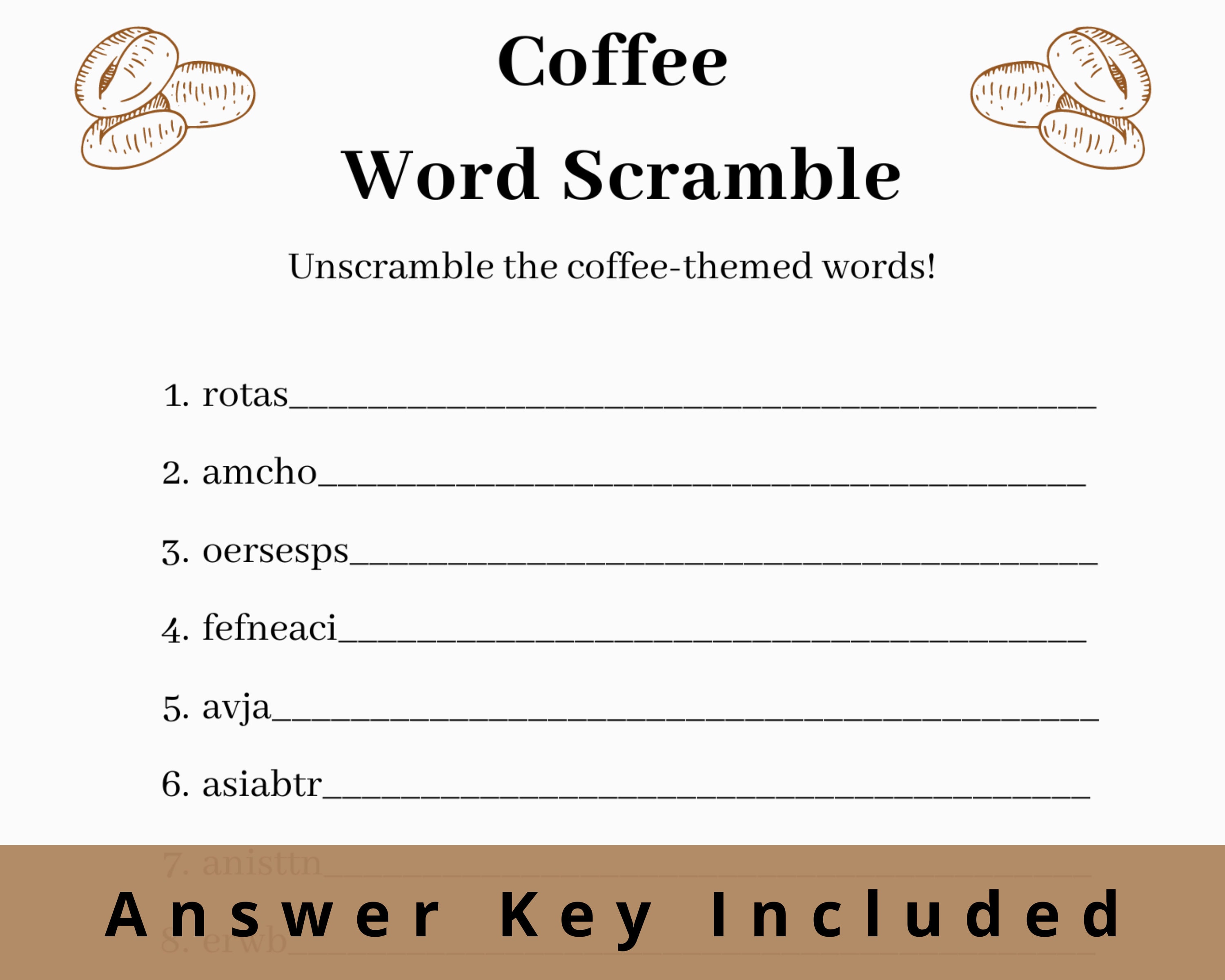 Conversation Themed Games • Coffee Party Games • Work Game • Coffee ...