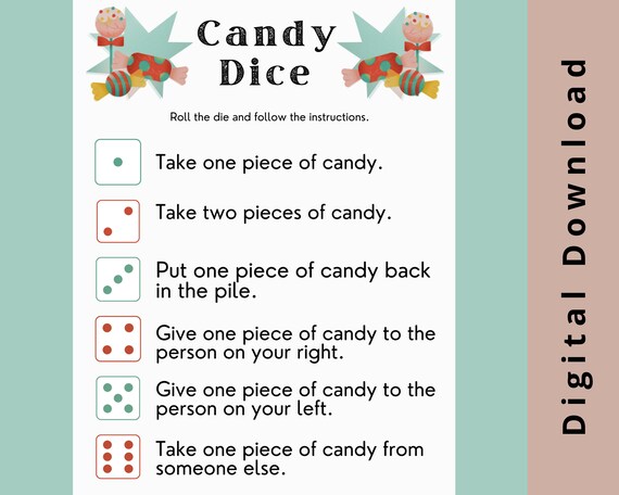 Candy Dice Game Birthday Party Game Icebreaker Game - Etsy