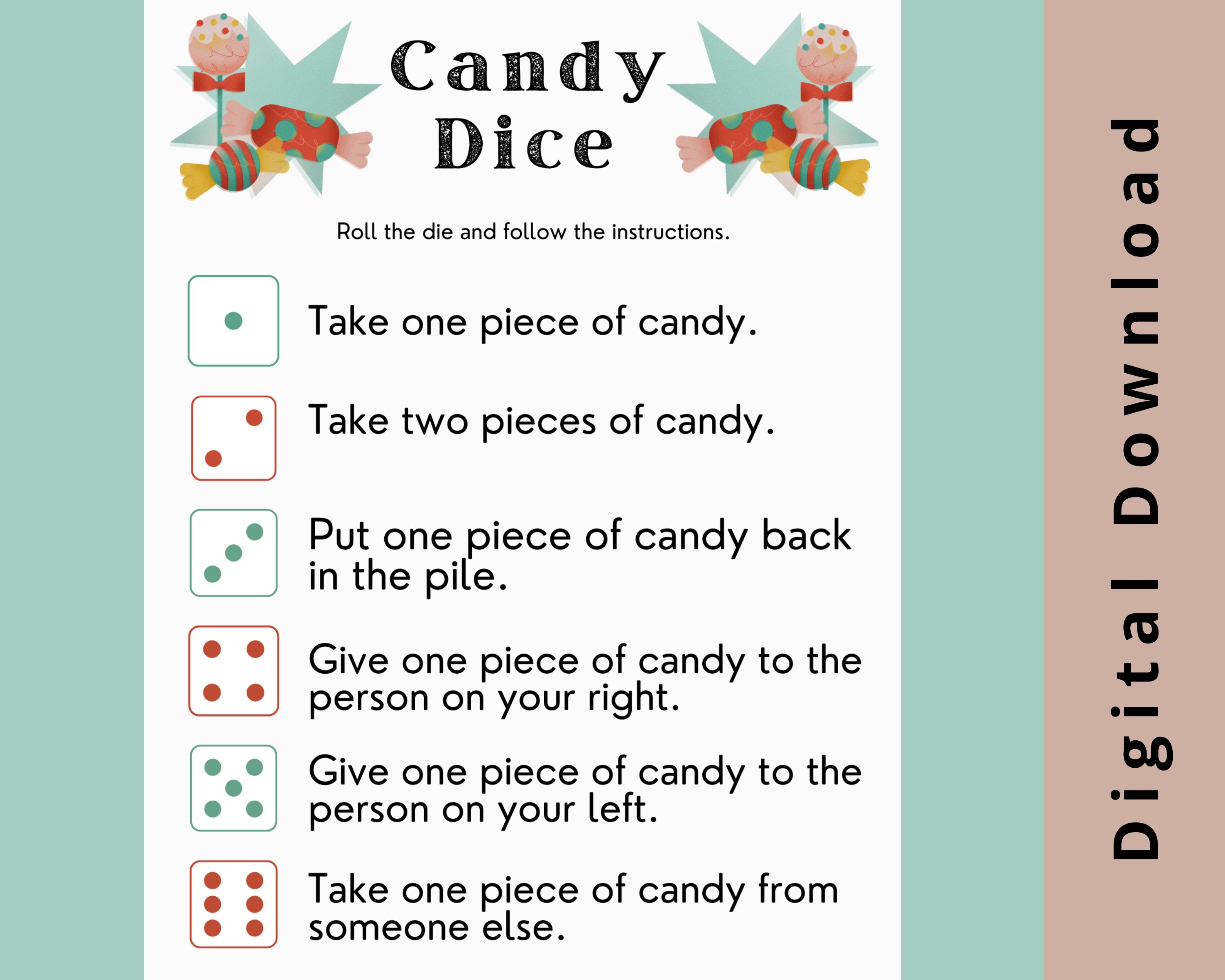 Candy Dice Game • Birthday Party Game • Icebreaker Game • Digital ...