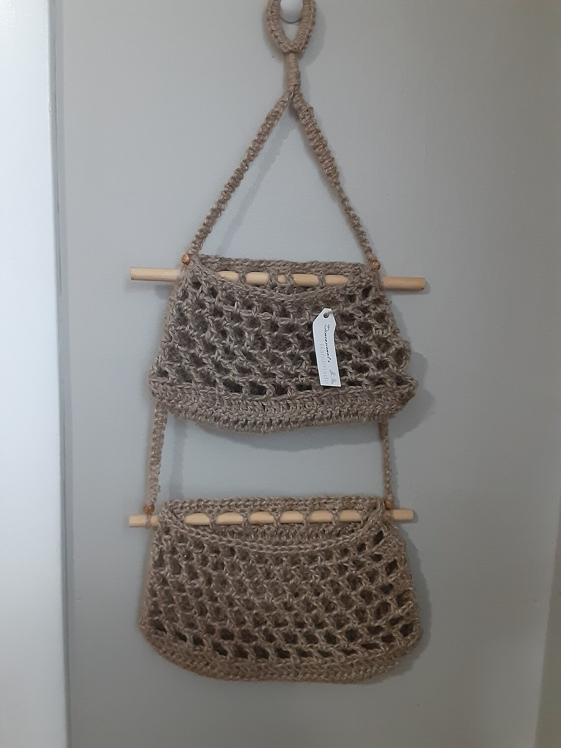 Jute Wall Hanging Basket. Storage for Fruits Vegetables | Etsy