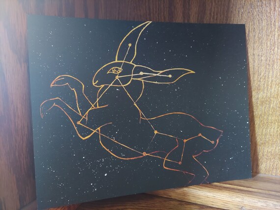 Rabbit Constellation Print Aesthetic Space Print Rabbit - Etsy
