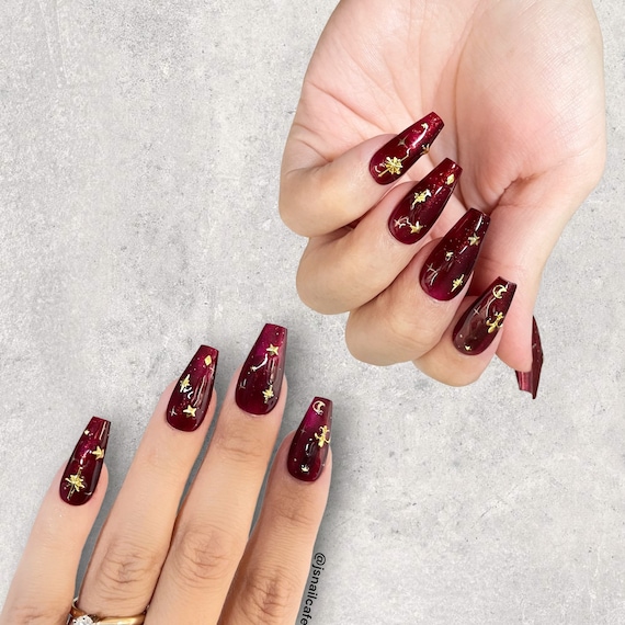 Dark red coffin nails store