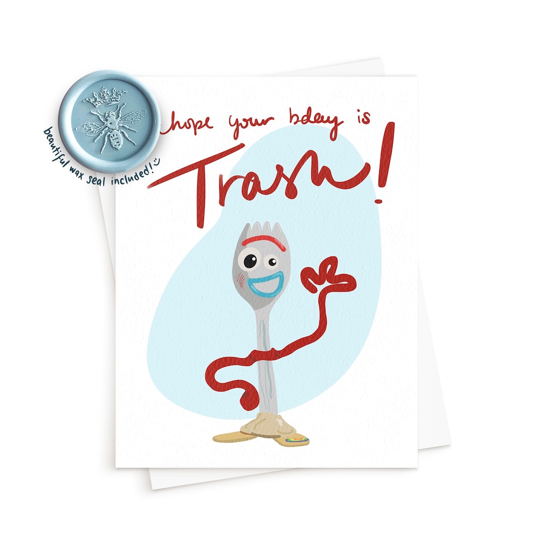 The Forky Trash Card || Toy Story Card, Cartoon Card, Nostalgia Card ...
