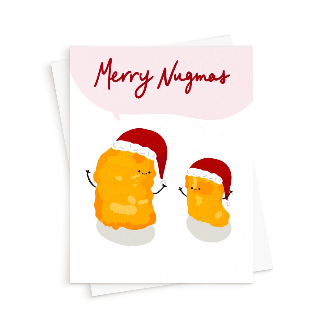 The Merry Nugmas Card || Nugget Christmas Card, Holiday Card, Foodie ...