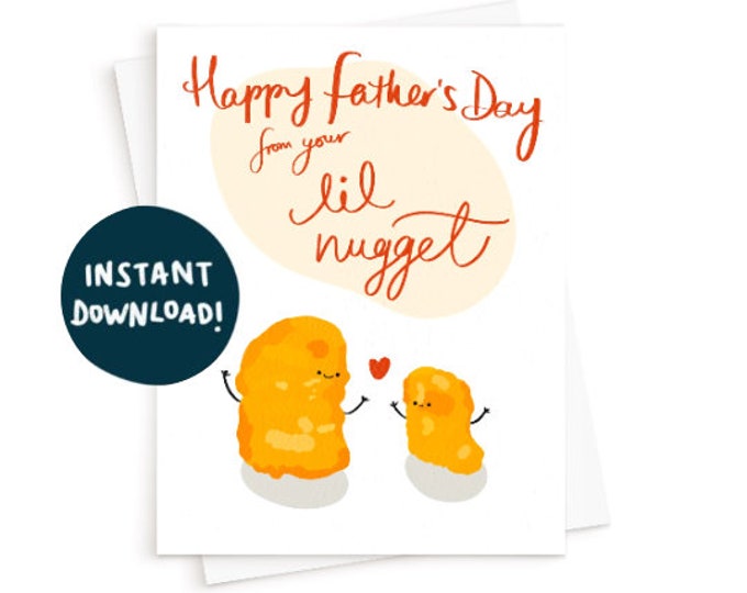 Printable Instant Download the Lil Nugget Card Chicken Nugget Card ...