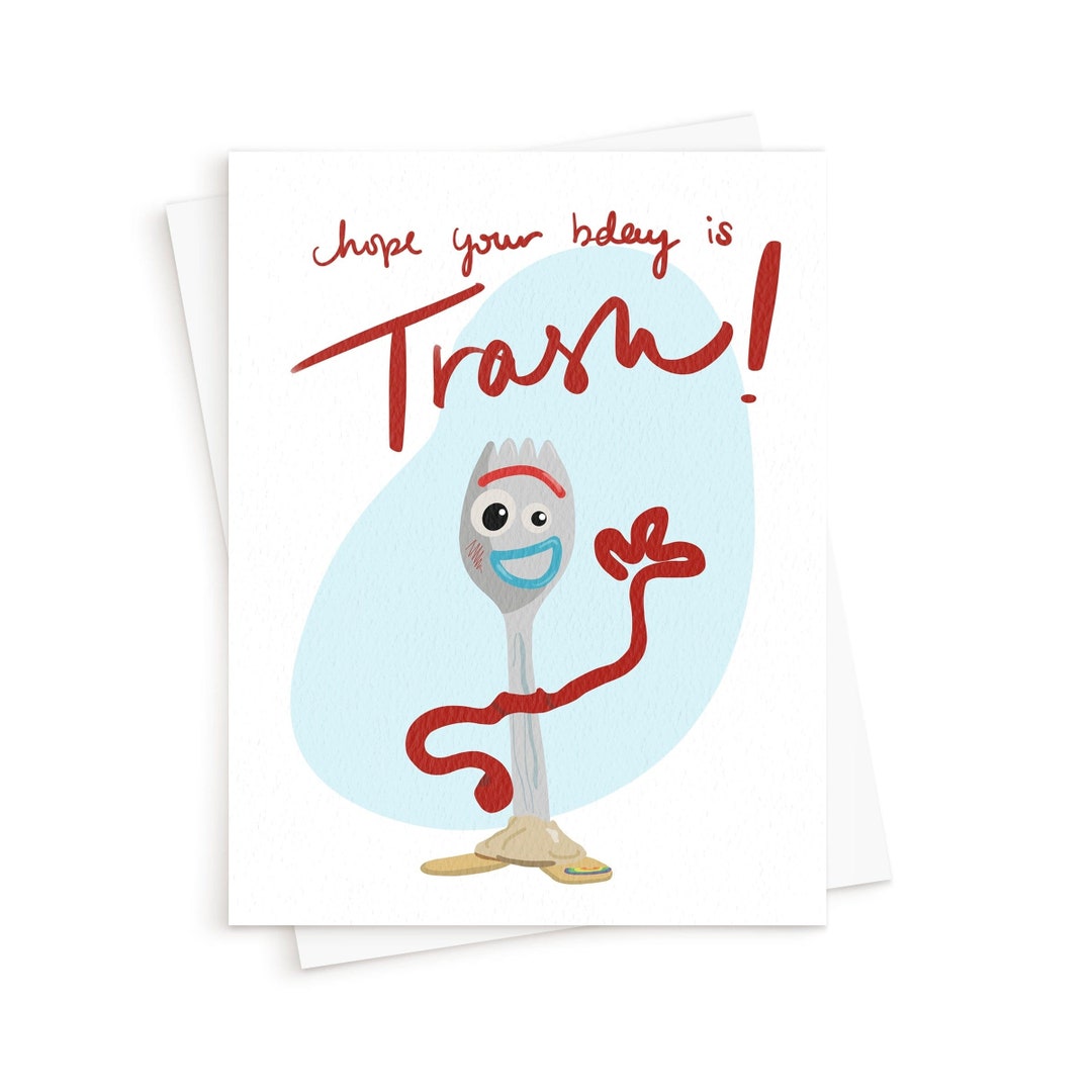 The Forky Trash Card || Toy Story Card, Cartoon Card, Nostalgia Card ...