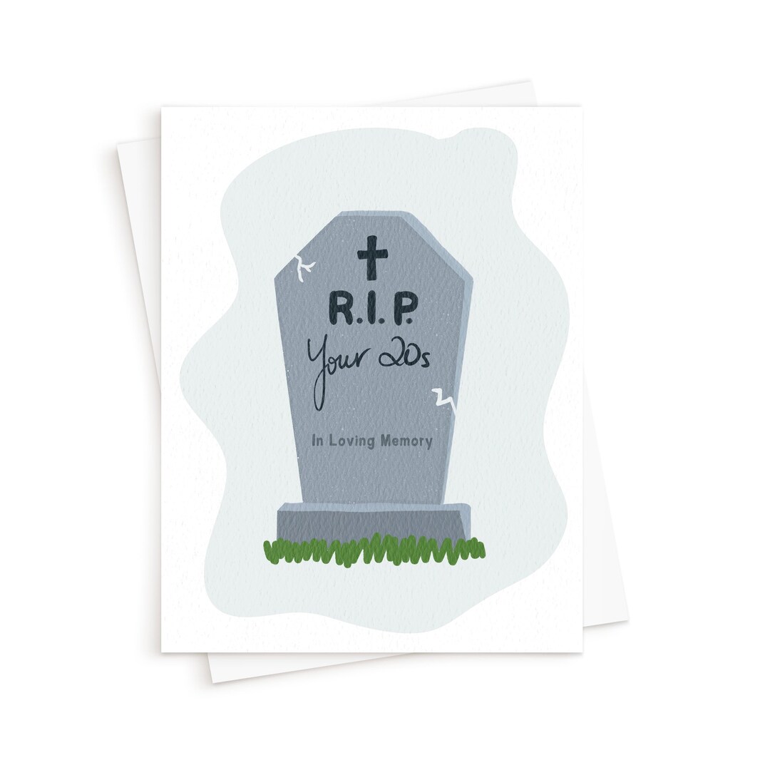 The RIP Your 20s Card || Rest in Peace Youth Card, Funny Birthday Card ...