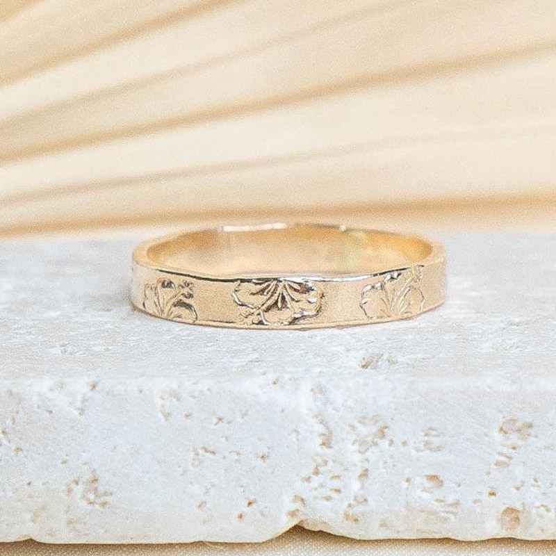 Hibiscus Gold Flower Ring - Etsy
