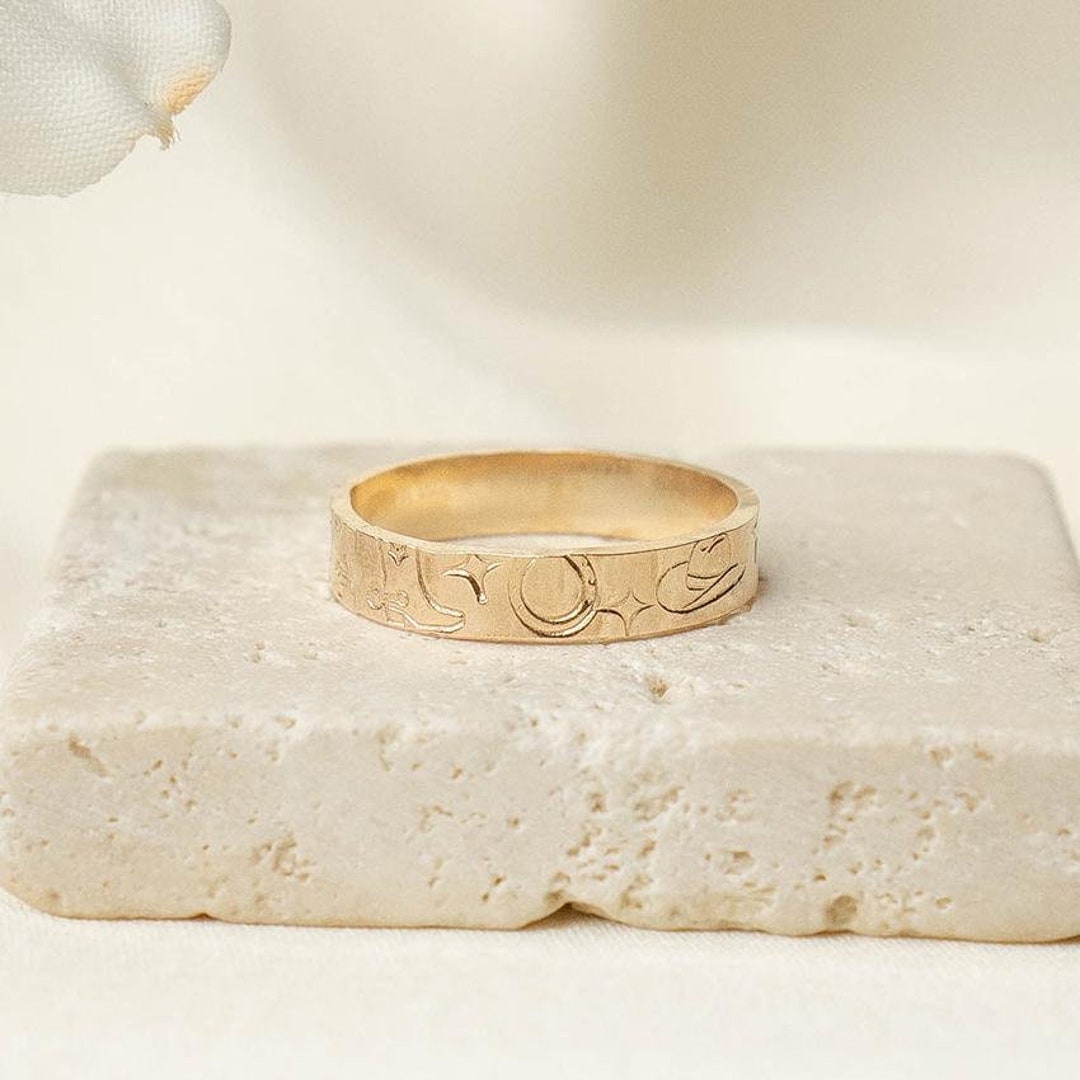 Cowgirl Boots, Cowgirl Hat, Horse Shoe, Cowboy, Western, Stars Ring 4MM ...