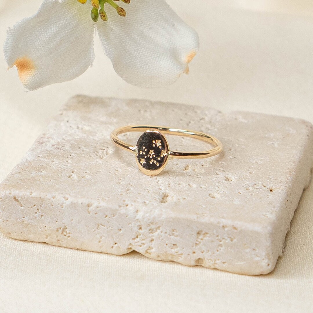Celestial Constellation Star Signet Ring 3MM Wide, 14K Gold Filled ...
