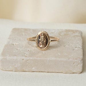 Mother Mary Ring, Virgin Mary Ring, Miraculous Medal Ring, Sterling ...