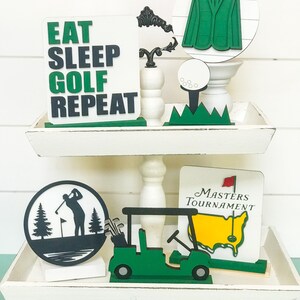 Golf Themed Signs Tiered Tray Signs Masters Tournament - Etsy