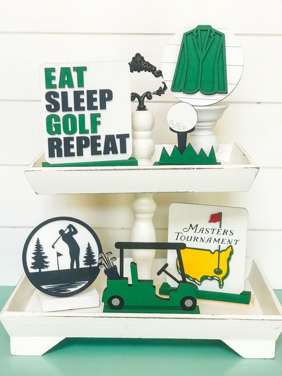 Golf Themed Signs Tiered Tray Signs Masters Tournament - Etsy