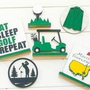 Golf Themed Signs Tiered Tray Signs Masters Tournament - Etsy