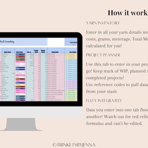 Yarn Inventory Tracking Spreadsheet - Stash Tracker, Project Manager ...