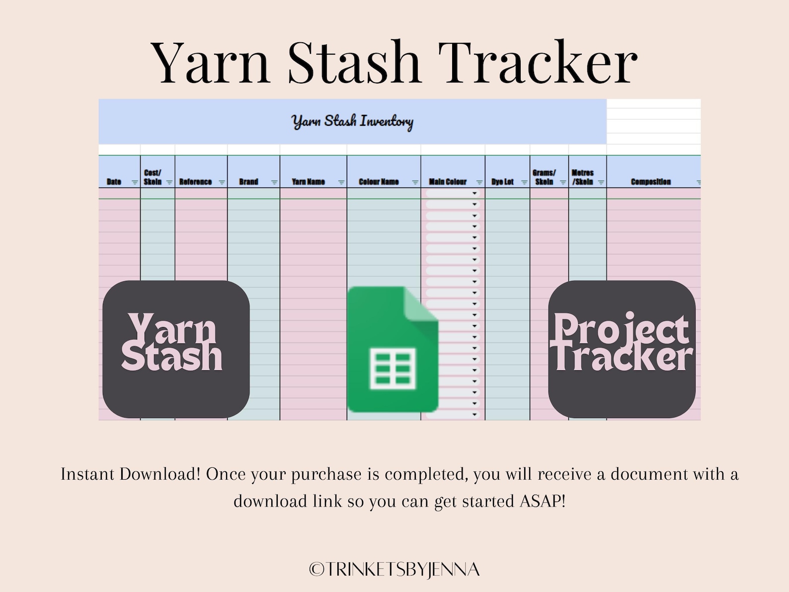 Yarn Inventory Tracking Spreadsheet - Stash Tracker, Project Manager ...