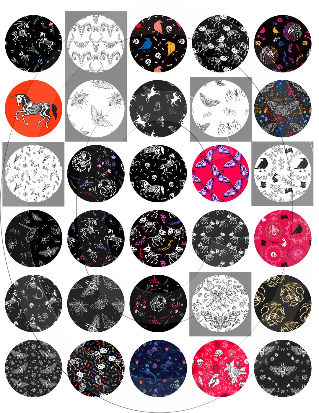 Gothic - Cool Gothic Inspired Printable 1.53-inch Circle Digital ...