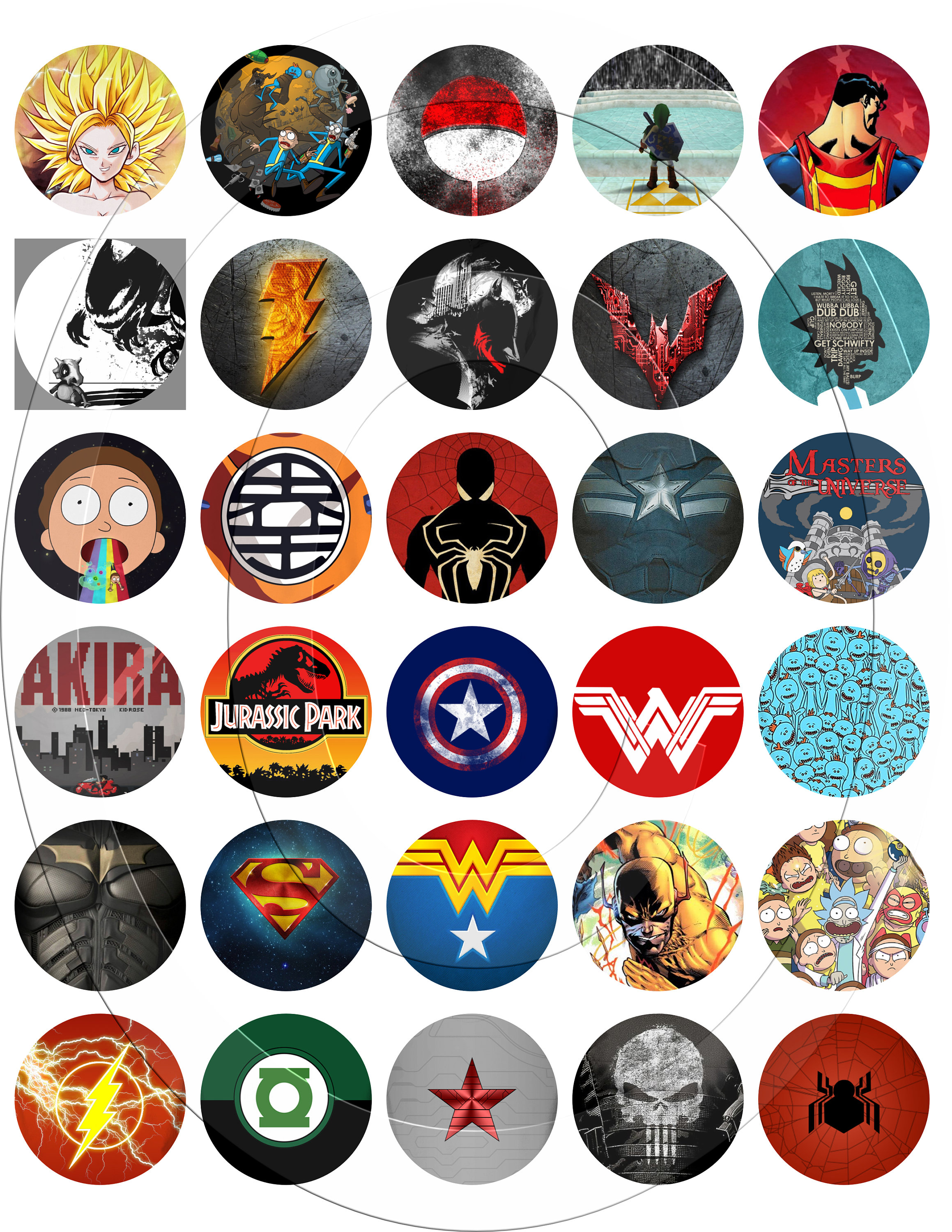 Retro - Retro Random 2 Inspired Printable 1.53-inch Circle Digital ...