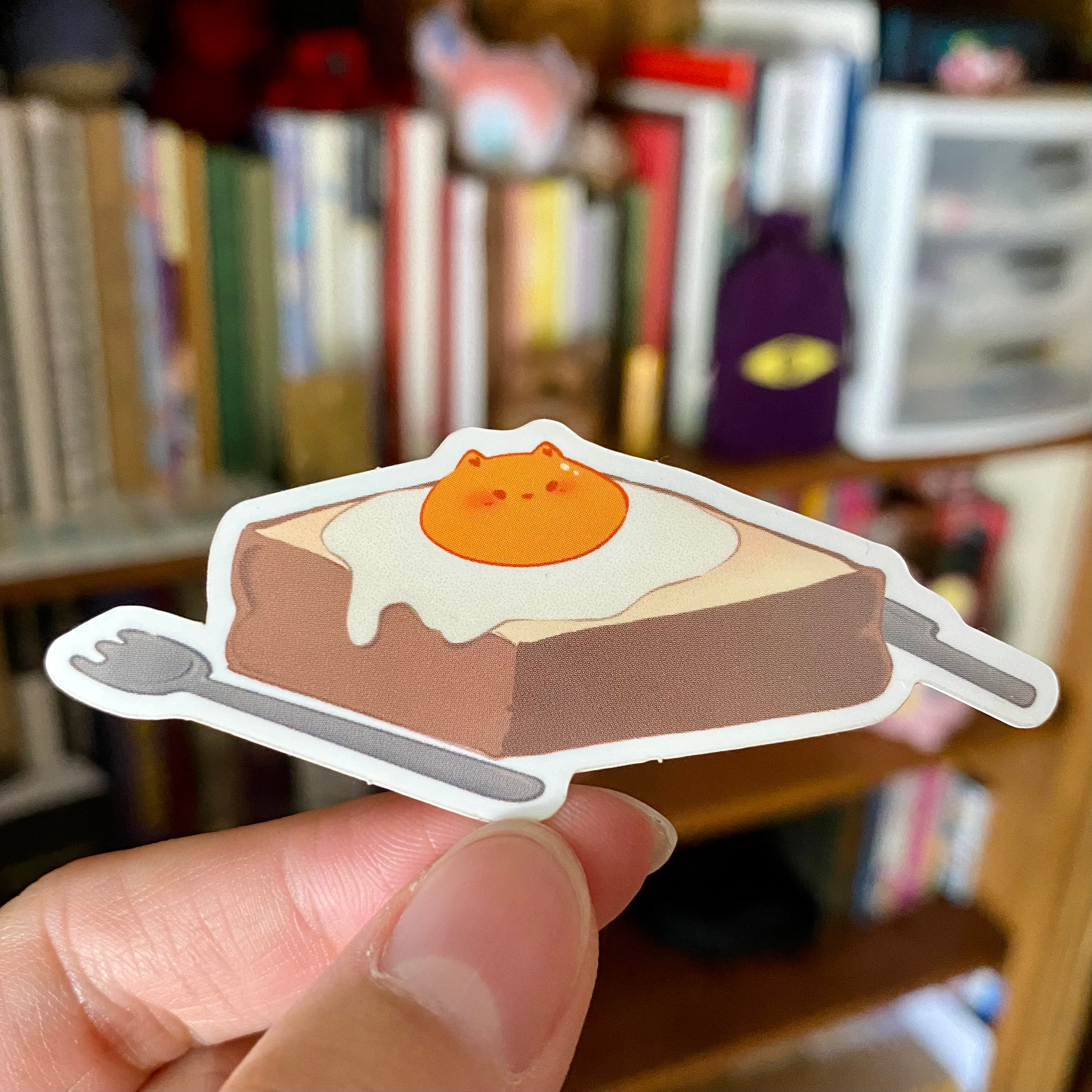 Savory Sunny Side Cat Toast Sticker | Etsy