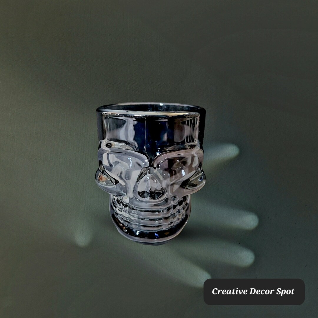 Personalized Metallic Smoke Skull Shot Glass & Custom Reusable Black ...