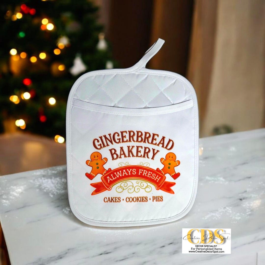 Gingerbread Man Bakery Pot Holder/holiday Oven Mitt/christmas Pot Mitt ...