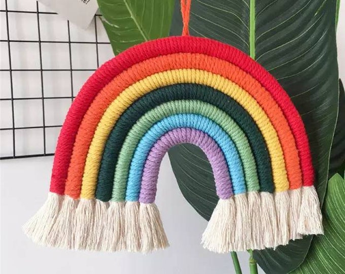 Macrame Rainbow Wall Hanging Rainbow Wall Decor Rainbow Room - Etsy