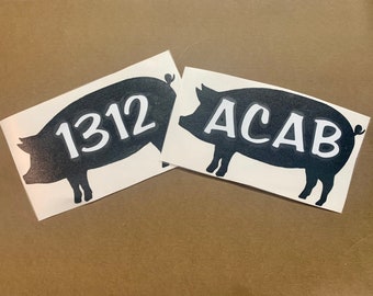Pig Cop Protest Vinyl Graffiti Sticker Anti Police ACAB - Etsy